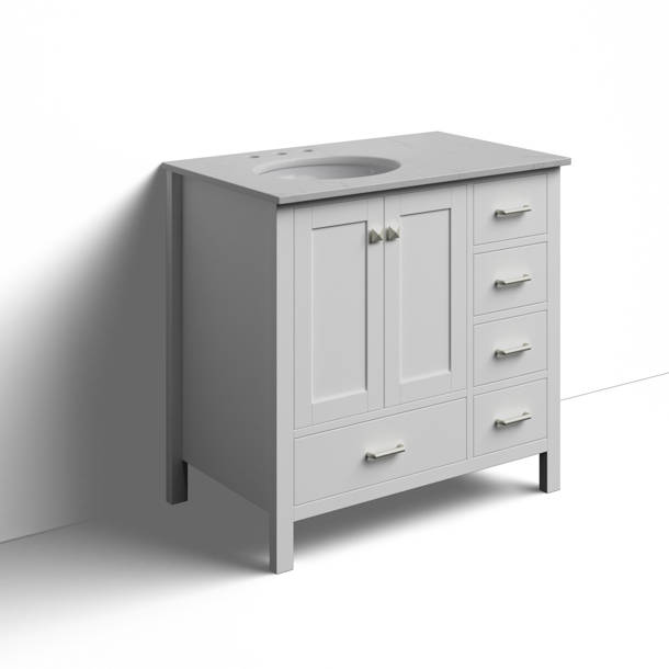 Winston Porter Peighten 37 Single Bathroom Vanity With Carrara Marble